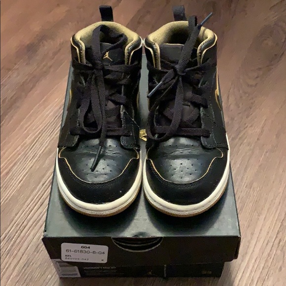 Jordan | Shoes | Jordan Mid Bt Black Gold Sneakers | Poshmark